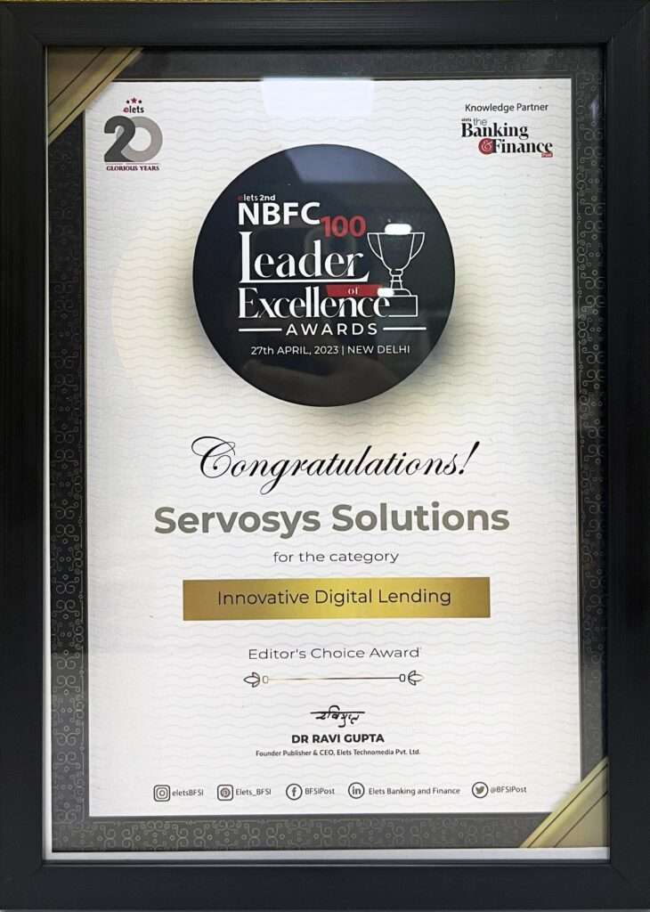 Honored as a Top 100 recipient at the “India SME 100 Awards” - Servosys Solutions