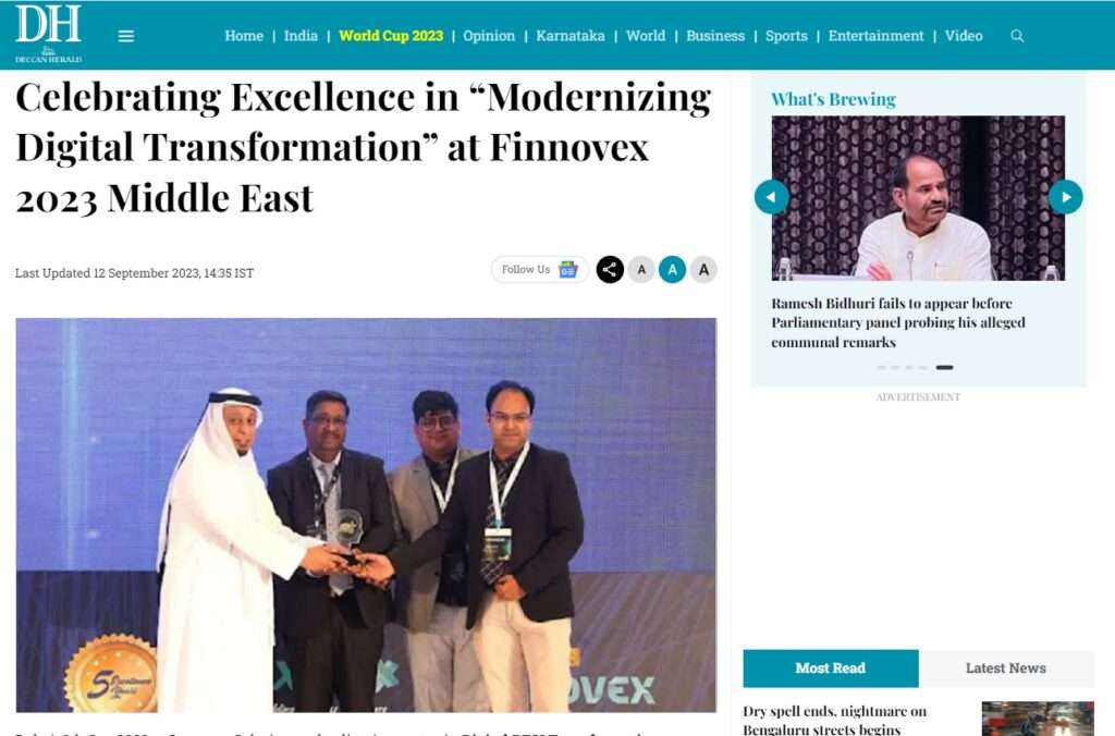Celebrating Excellence in “Modernizing Digital Transformation” at Finnovex 2023 Middle East ...